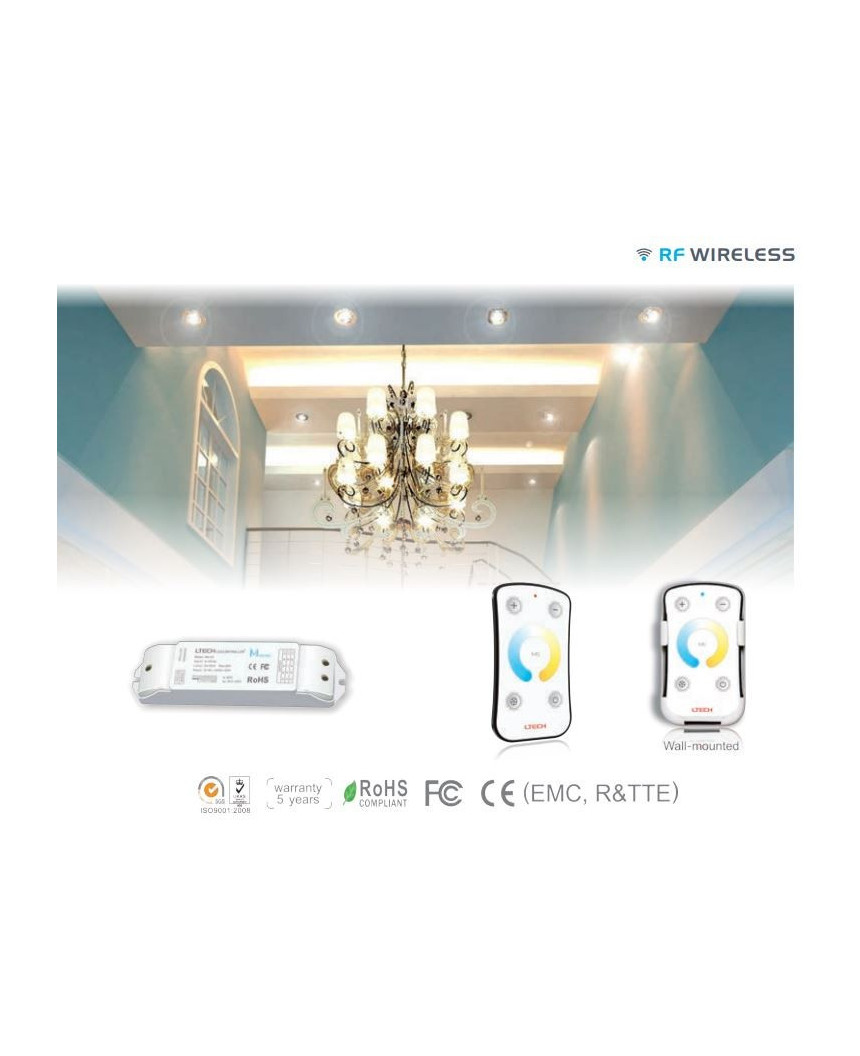 M5+M4-5A Single zone CCT changeable LED strips Controller With RF ...