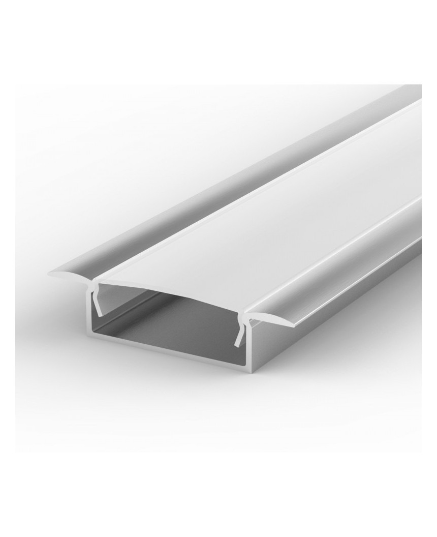 1m recessed LED aluminium channel EW1, anodized silver, with diffuser - EW1 LED Profile - Marc ...