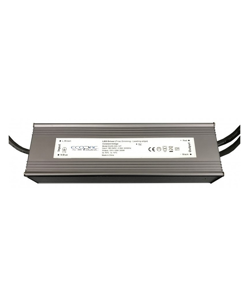 300W, Mains to 24Vdc Triac dimmable LED driver, IP66, ELED-300P-24T ...