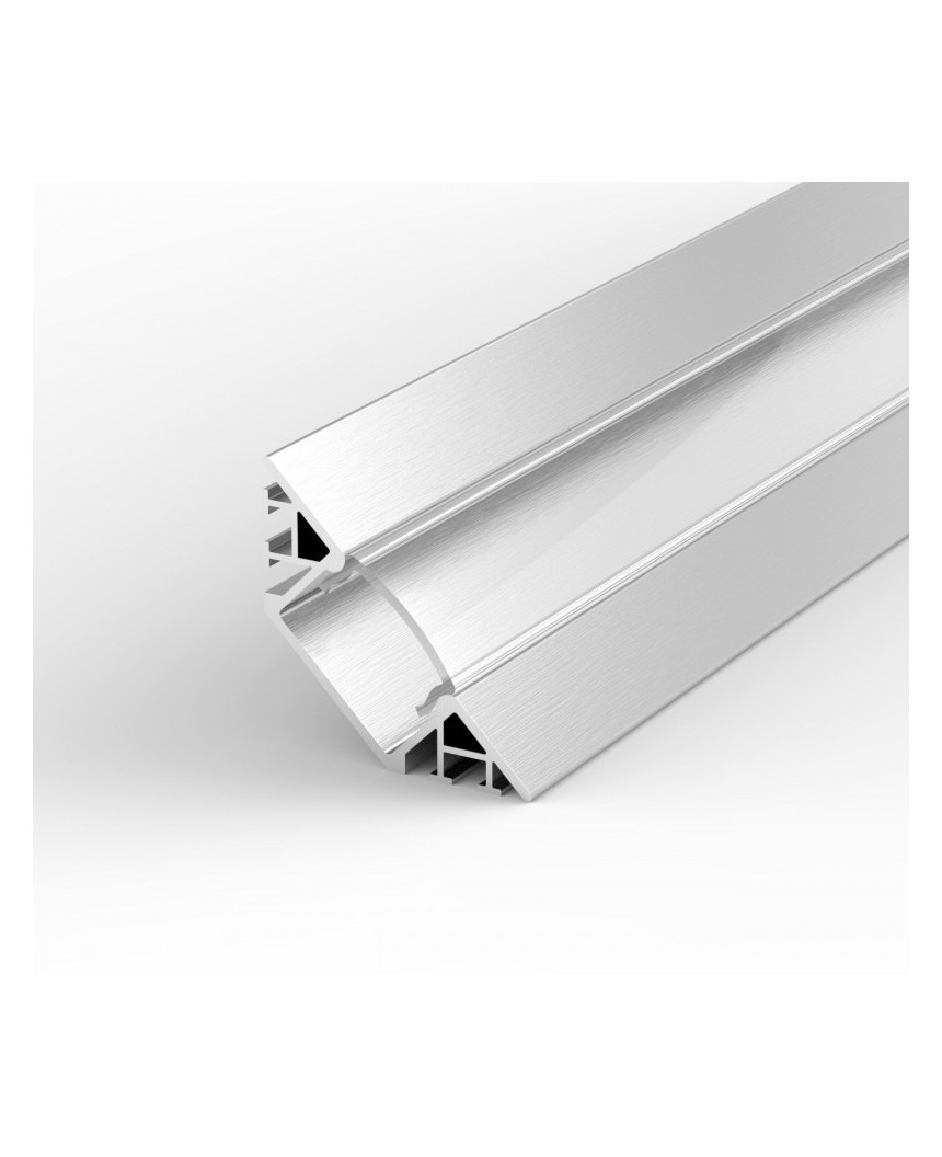 2m silver E3F Flush 45° Surfaced Corner LED aluminium extrusion ...