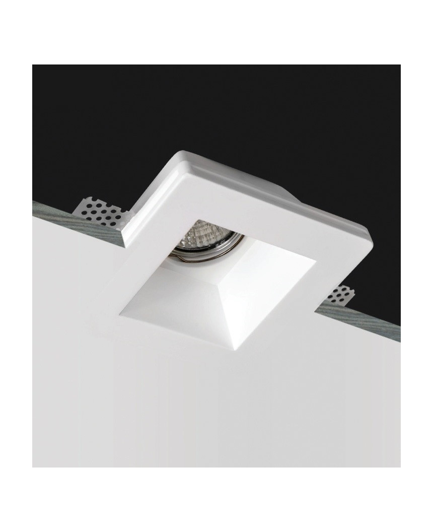 Fiore - Square Gypsum Plaster-In Recessed Baffled Ceiling Downlight ...