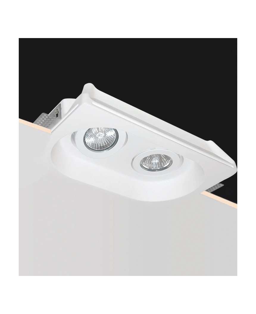 Tutto - Rectangular Gypsum Plaster-In Recessed Baffled Downlight ...
