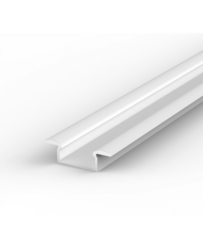 2m white painted recessed E1 LED aluminium extrusion with diffuser - E1 ...