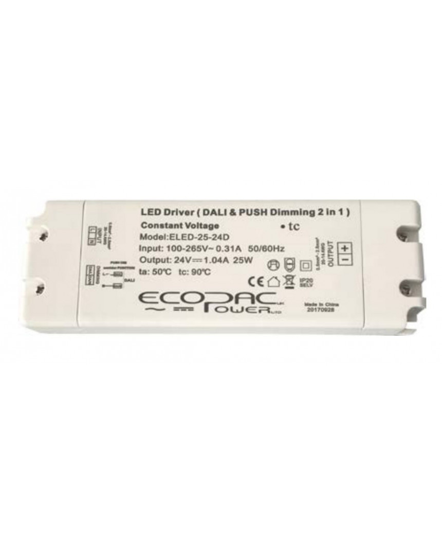 24Vdc 25W DALI dimmable LED driver, ELED-25-24D - Constant Voltage LED ...