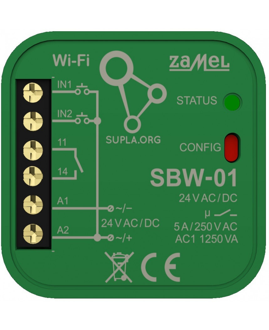 SBW-01 Wi-Fi 1-channel Gate control module, Supla - SUPLA Devices ...
