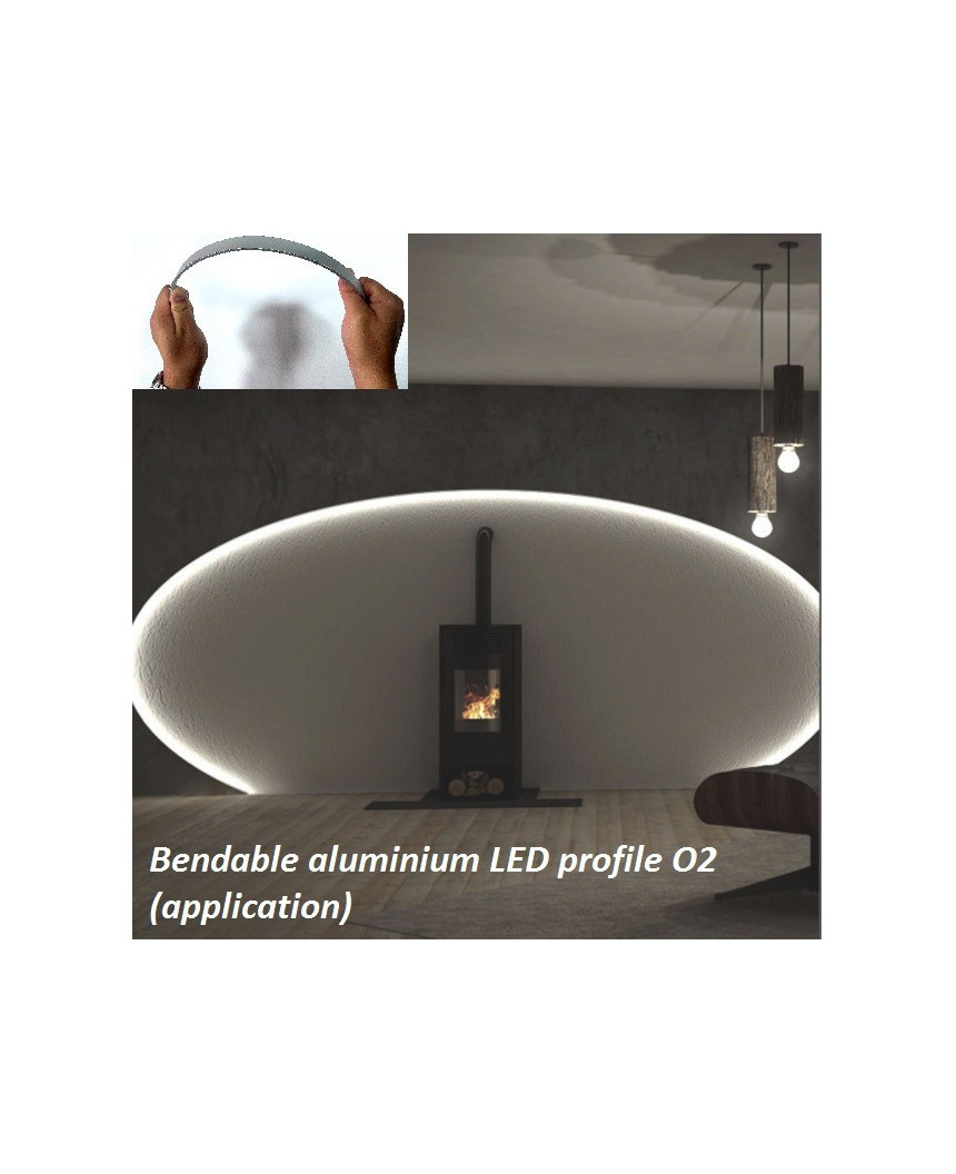 1m bendable/ flexible aluminium LED profile O2 easy to bend no tooling ...