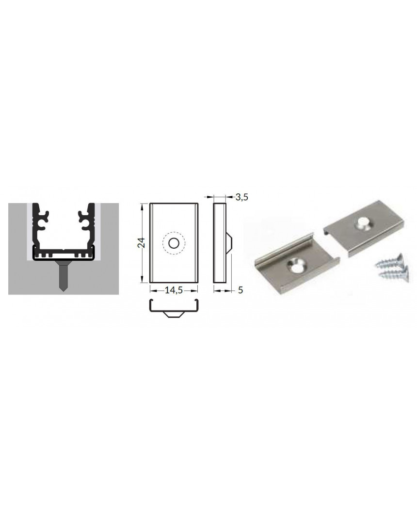 T5 metal clip spring for LED profile - T5 LED Profile, Floor - Marc LED Ltd
