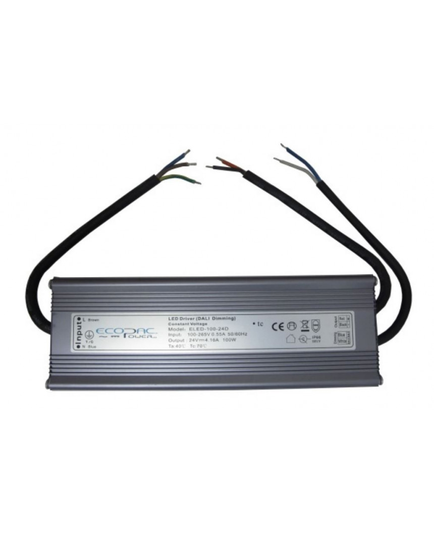 12Vdc 100W DALI dimmable LED driver, active PFC function - Constant ...