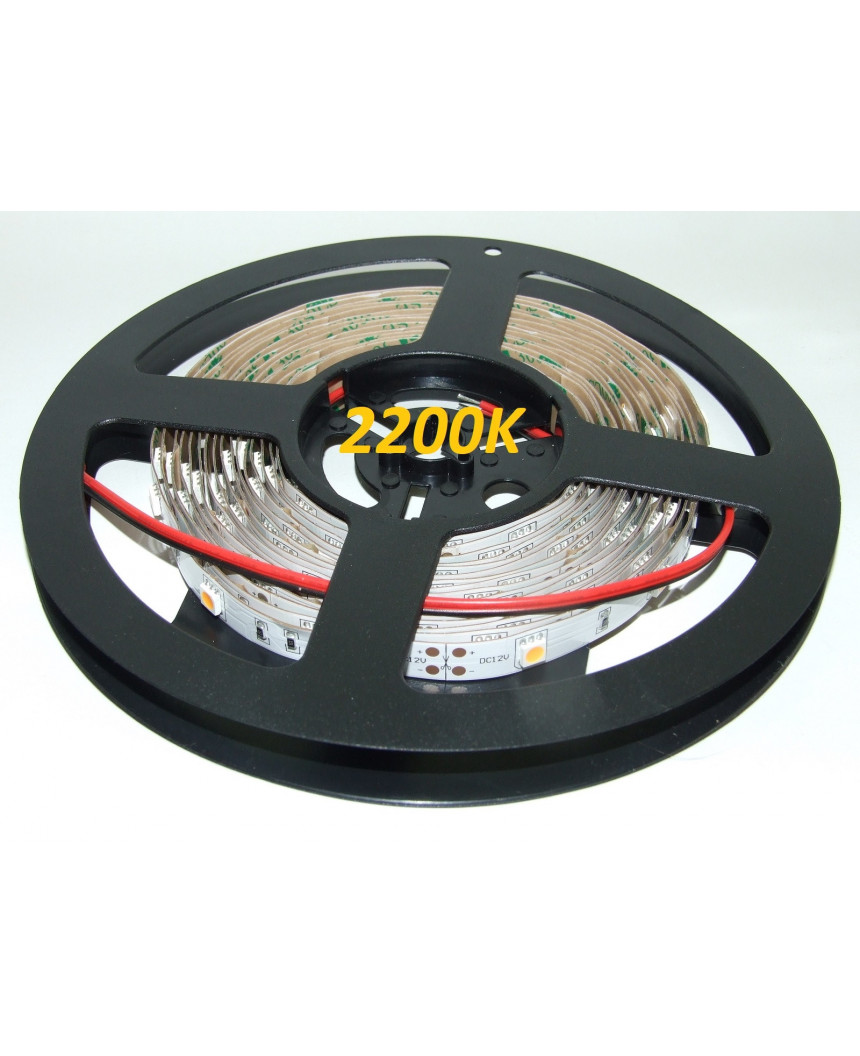 24VDC LED tape, warm white 2200K, 7.2W/m 30LED/m IP20 5m (36W) SMD5050 ...