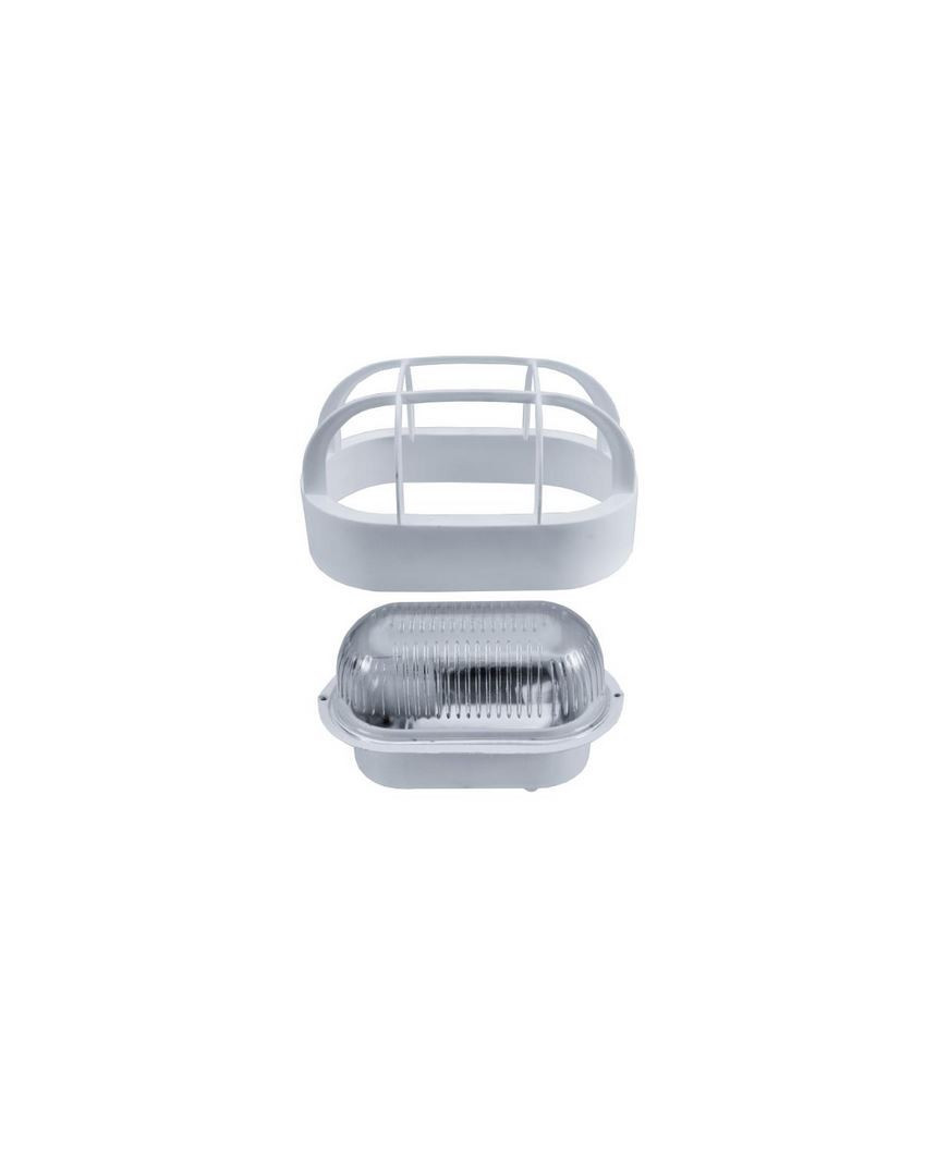 OVAL 60 STYLE, ES / E27, Bulkhead Light Lamp, IP54, plastic cage, glass ...