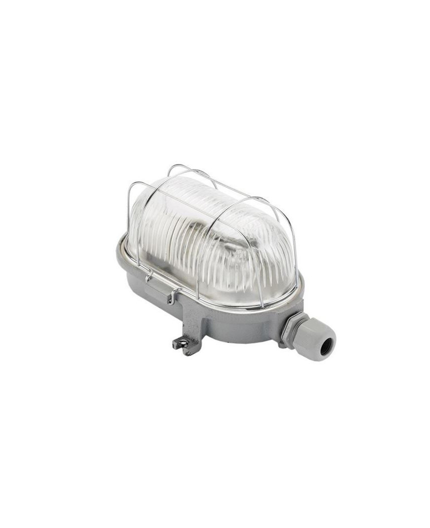 OVAL 60, ES / E27, Bulkhead Light Lamp, IP54, cast iron, steel cage ...