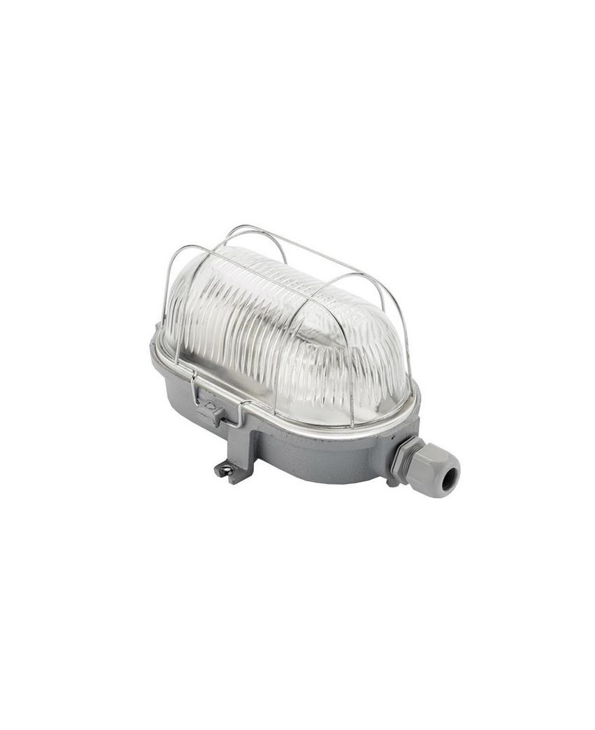 OVAL100, ES / E27, Bulkhead Light Lamp, IP54, cast iron, steel cage ...