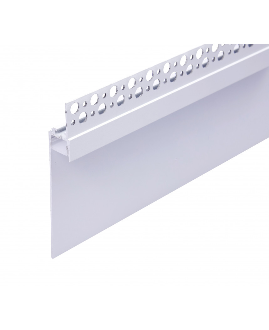 2m Plaster-in LED profile DW1 for ceiling and drywall with opal cover ...