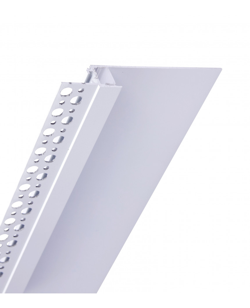 2m Plaster-in LED profile DW1 for ceiling and drywall with opal cover ...