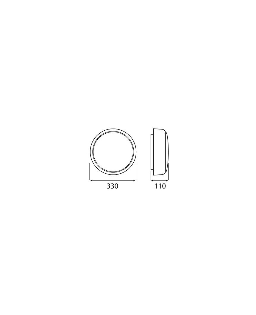 ROUND XL Ceiling / Wall Bulkhead Light Lamp, ES / E27, max.75W, IP44 ...