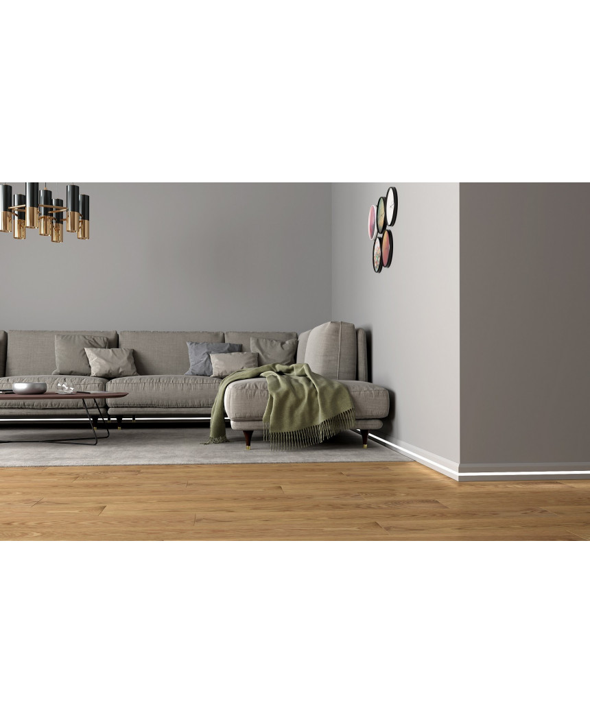 1m ESB1 paintable LED aluminium white skirting board with milky ...