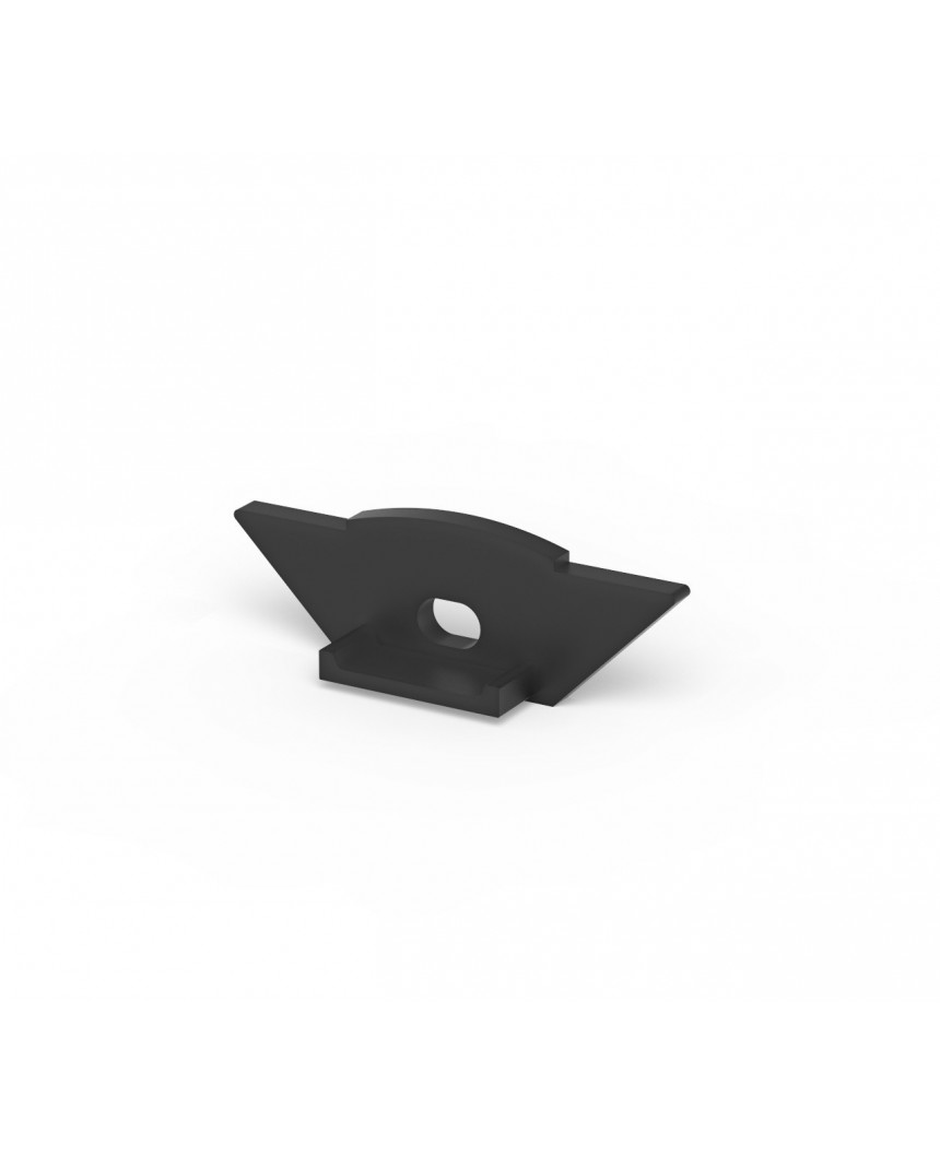 1m black E3F Flush 45° Surfaced Corner LED aluminium extrusion diffuser ...