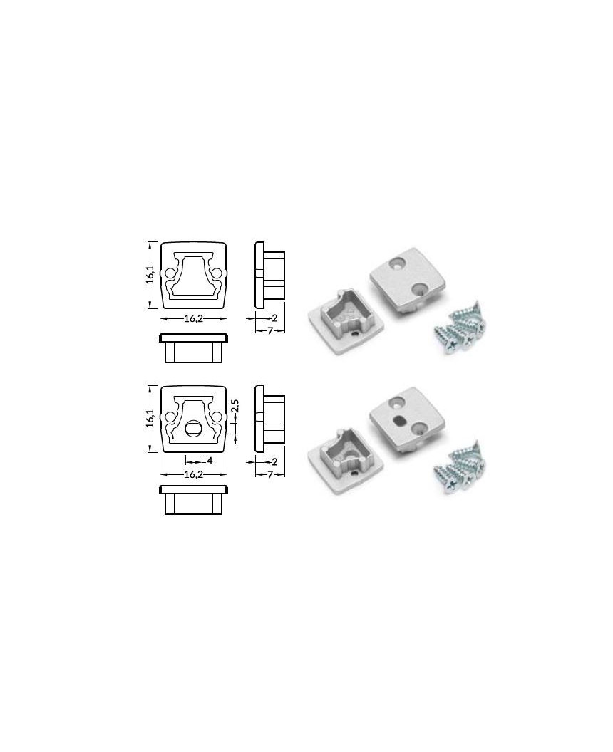 3m recessed floor LED profile T5 (anodized, silver), with opal cover ...