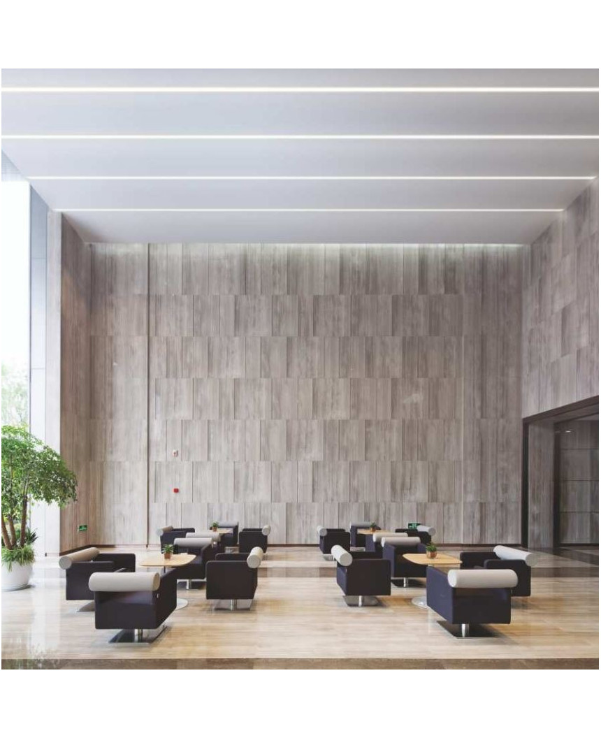 1m Plaster-in LED profile C3M (raw ALU) for plaster boards with cover ...