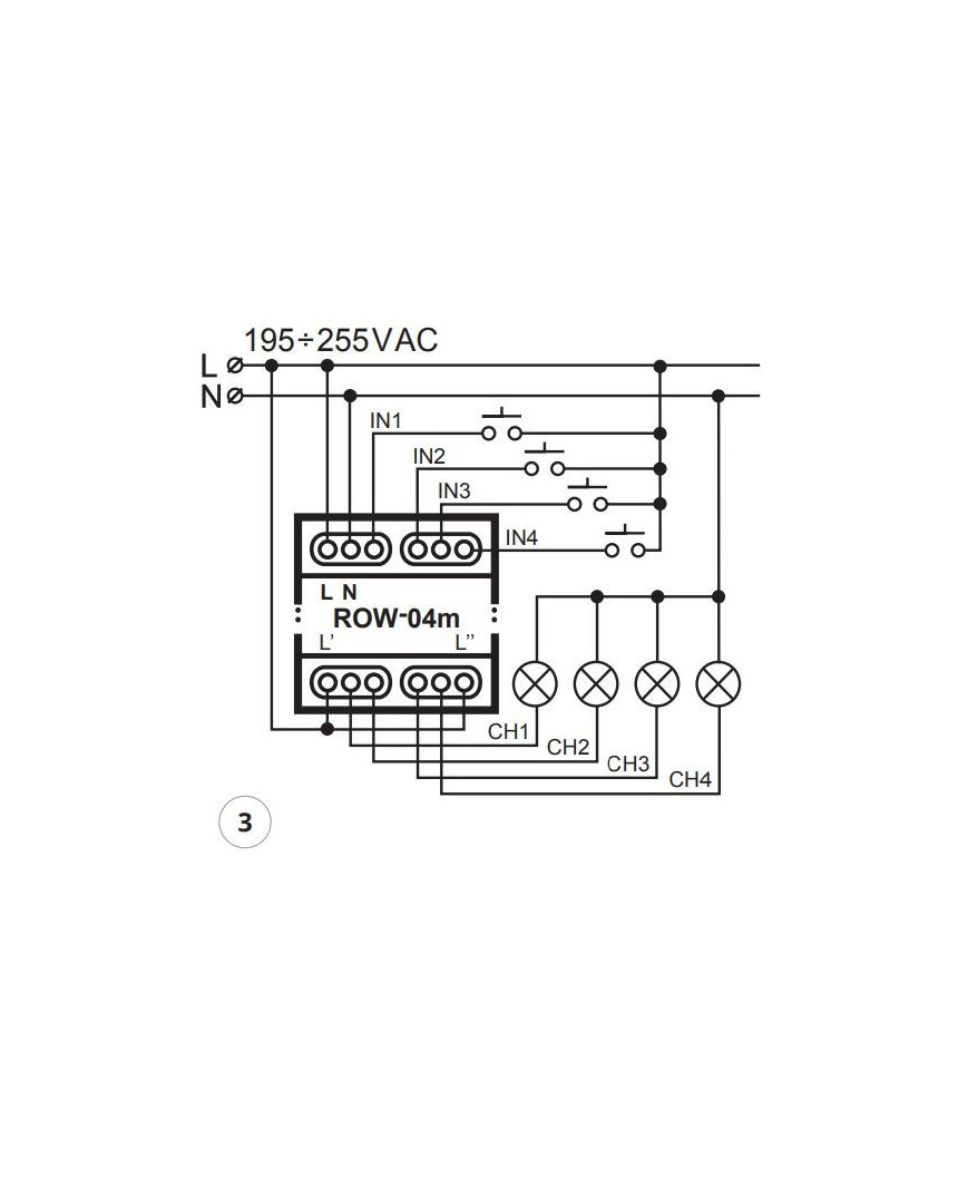 ROW-04m Power socket and lights control module, Wi-Fi 4-channels, Supla - SUPLA Devices - Marc ...